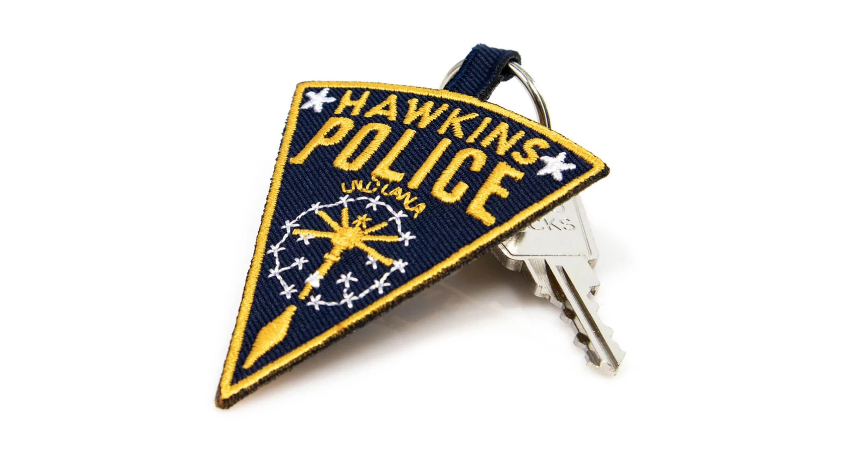 Stranger Things (Hawkins Police) szőtt kulcstartó